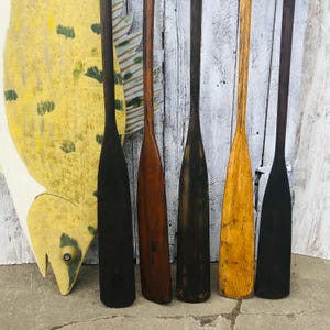 Vintage Wood Boat Oars 71" Stained or Honey Boat Paddles 83" Canoe ...
