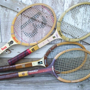 Wood Tennis Racket Wilson Chris Evert Mary Hardwick Billie Jean King ...