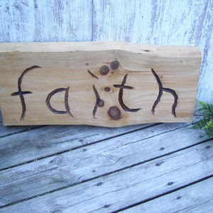 Faith Sign Inspirational Solid Wood Plank Wording Religious Spiritual ...