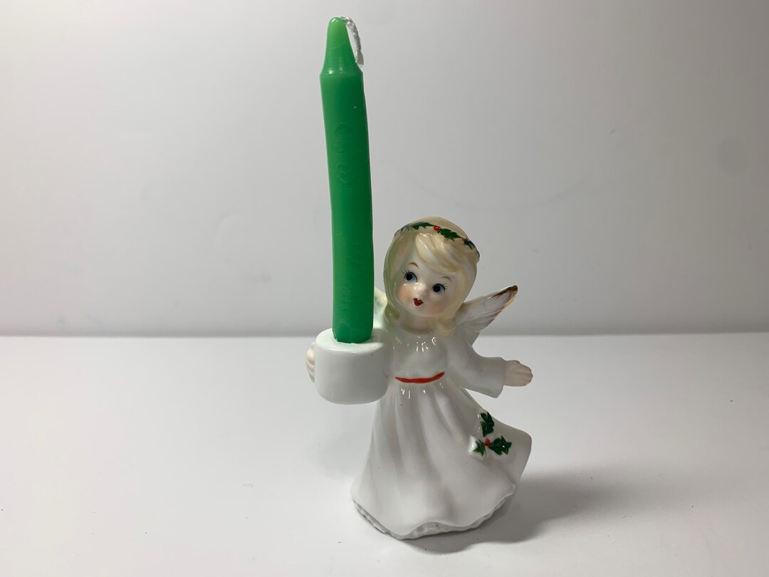 Lefton Napco Christmas Angel Girl Holding a Candle Figurine by - Etsy