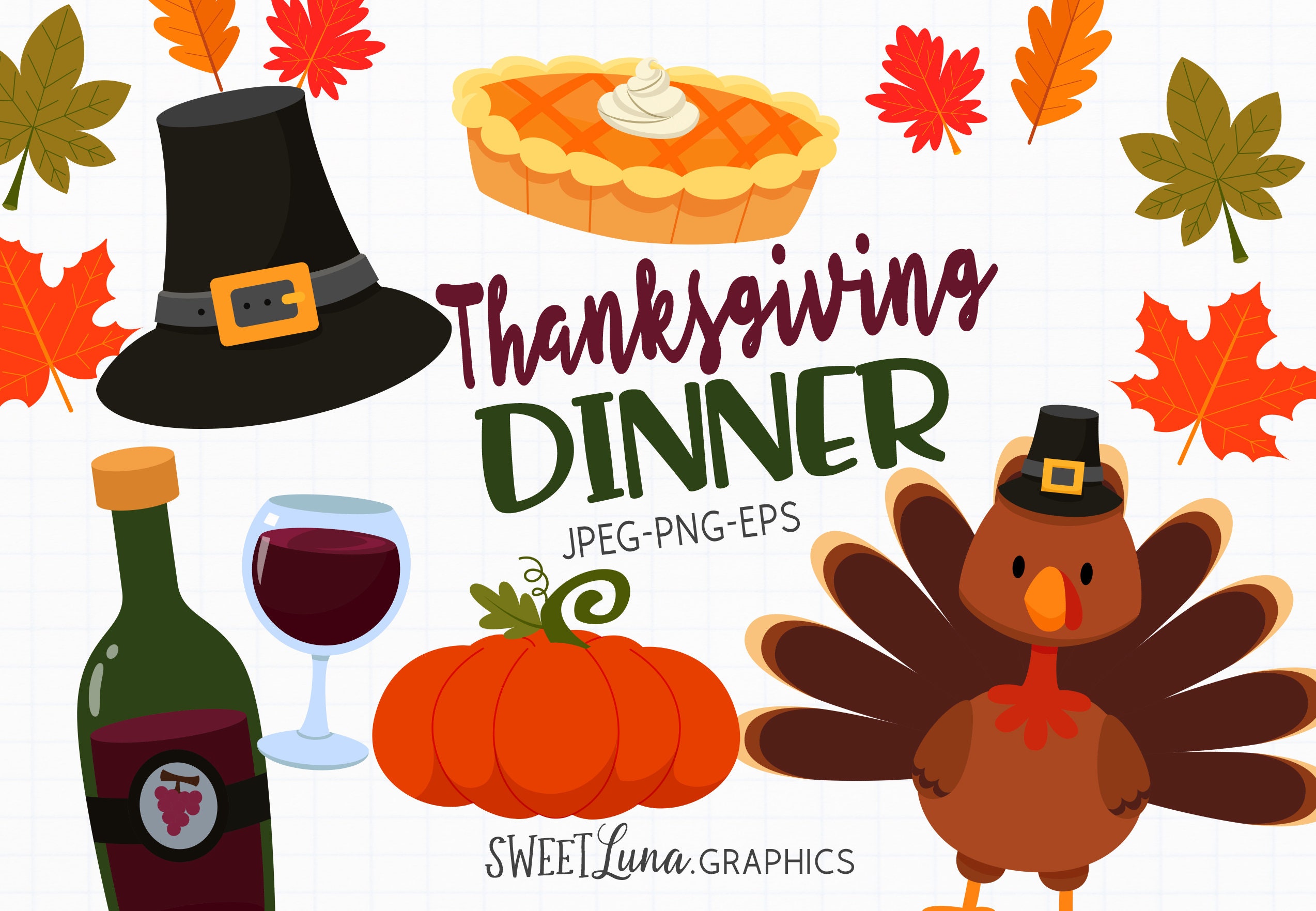 Happy Thanksgiving Dinner Clip Art
