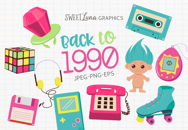 90s Clipart Retro Clipart COMMERCIAL Use Toy Clipart Back | Etsy Canada