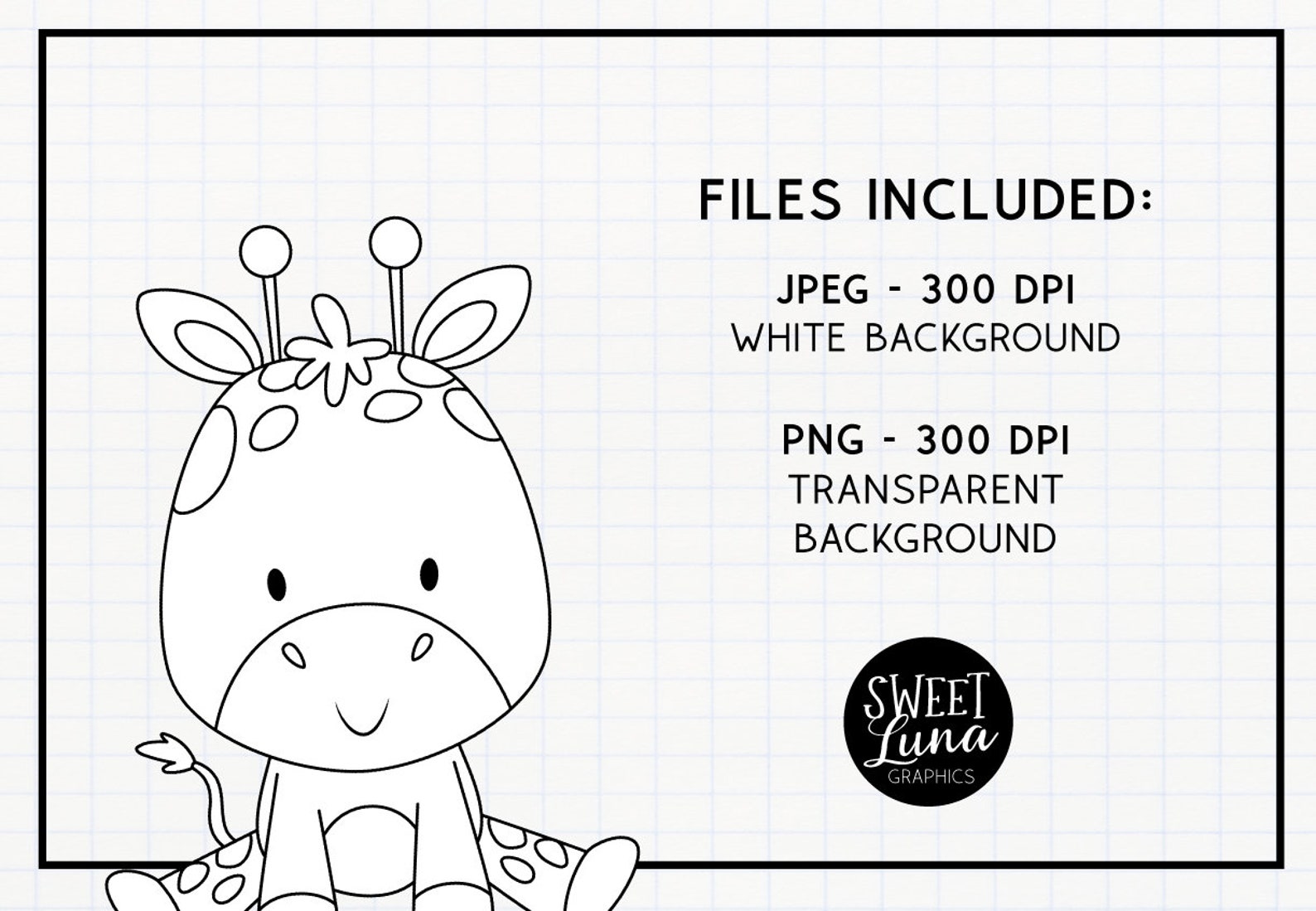 Baby Jungle Animals Outlines Clipart COMMERCIAL Use Monkey - Etsy UK