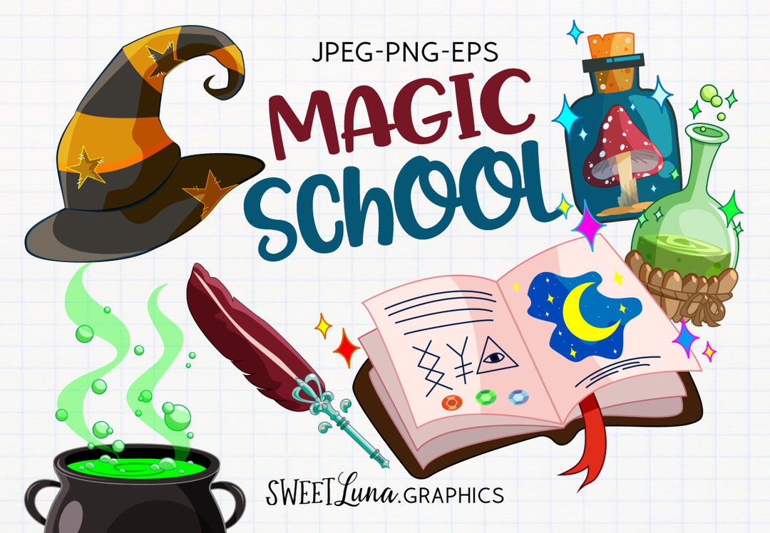 Magic School Clipart COMMERCIAL Use Witch Clipart Potion - Etsy Ireland
