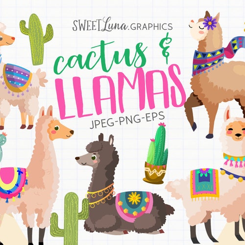 Alpaca Clipart Alpaca Graphics Commercial Use Llama Clip - Etsy