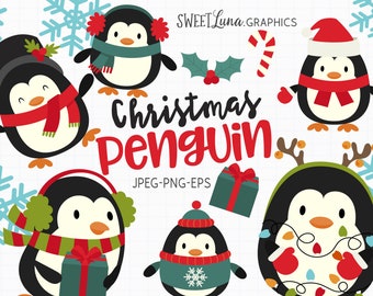 Cute Penguin Clipart | Etsy