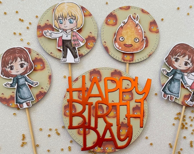 Handmade Howl Castle Theme Cake Cupcake Toppers Party Birthday ...