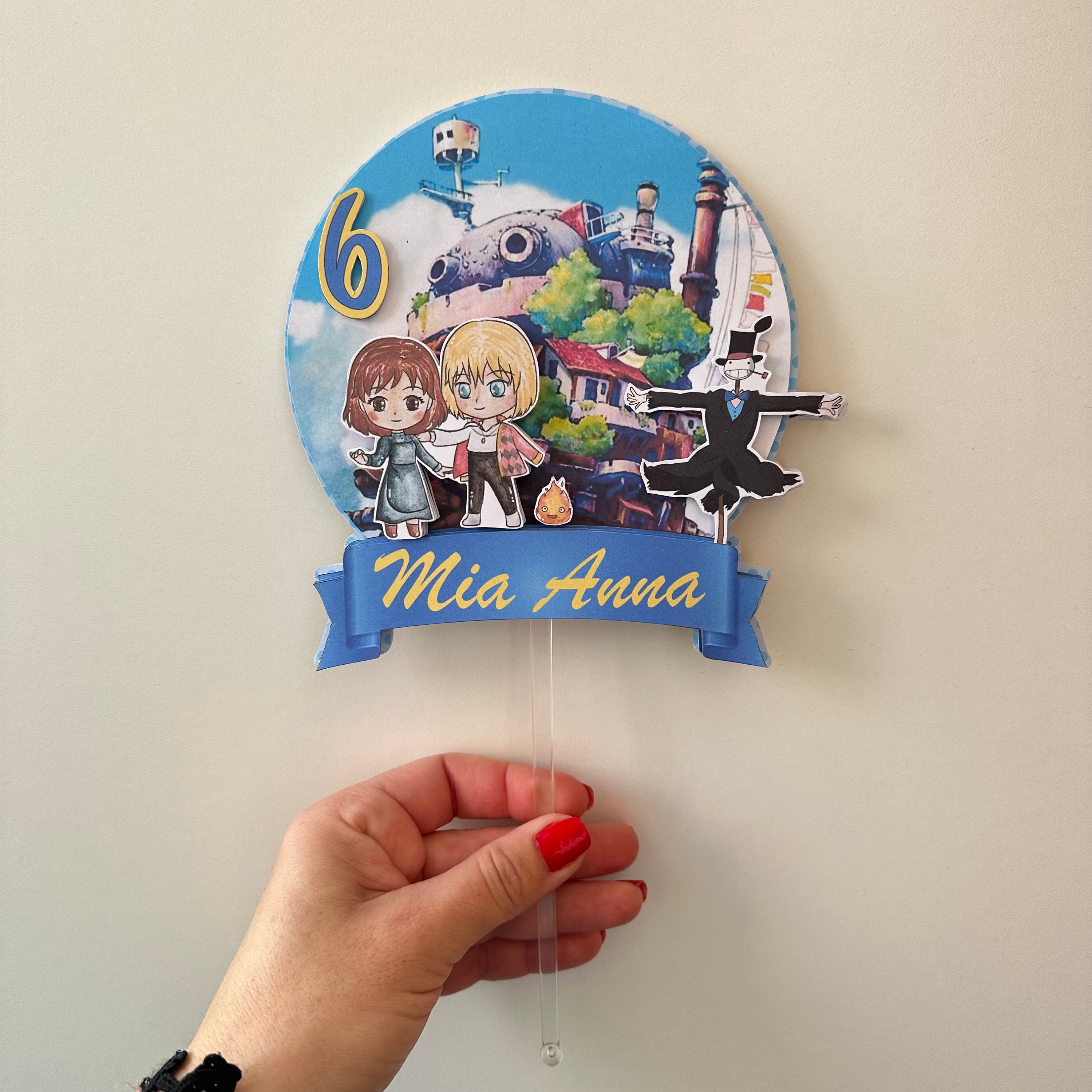 Customizable Cake Topper Howl's Moving Castle Party Handmade Birthday ...