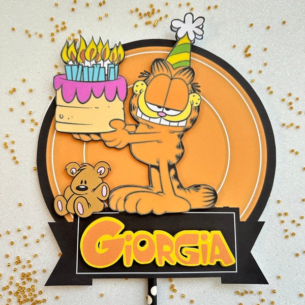 Garfield Birthday Cake Toppers - Etsy