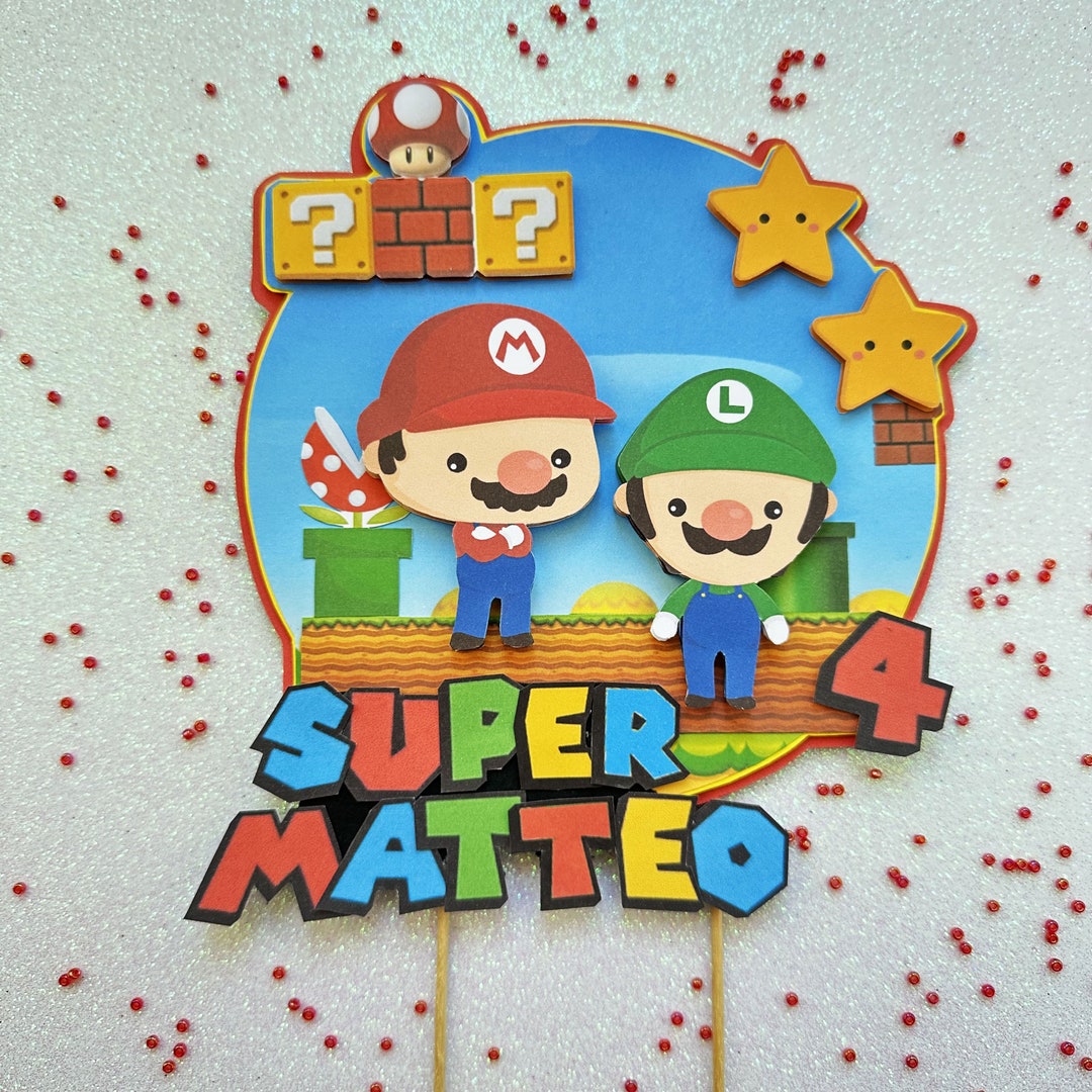 Cake Topper Customizable Cake Super Mario Bross Party Birthday ...