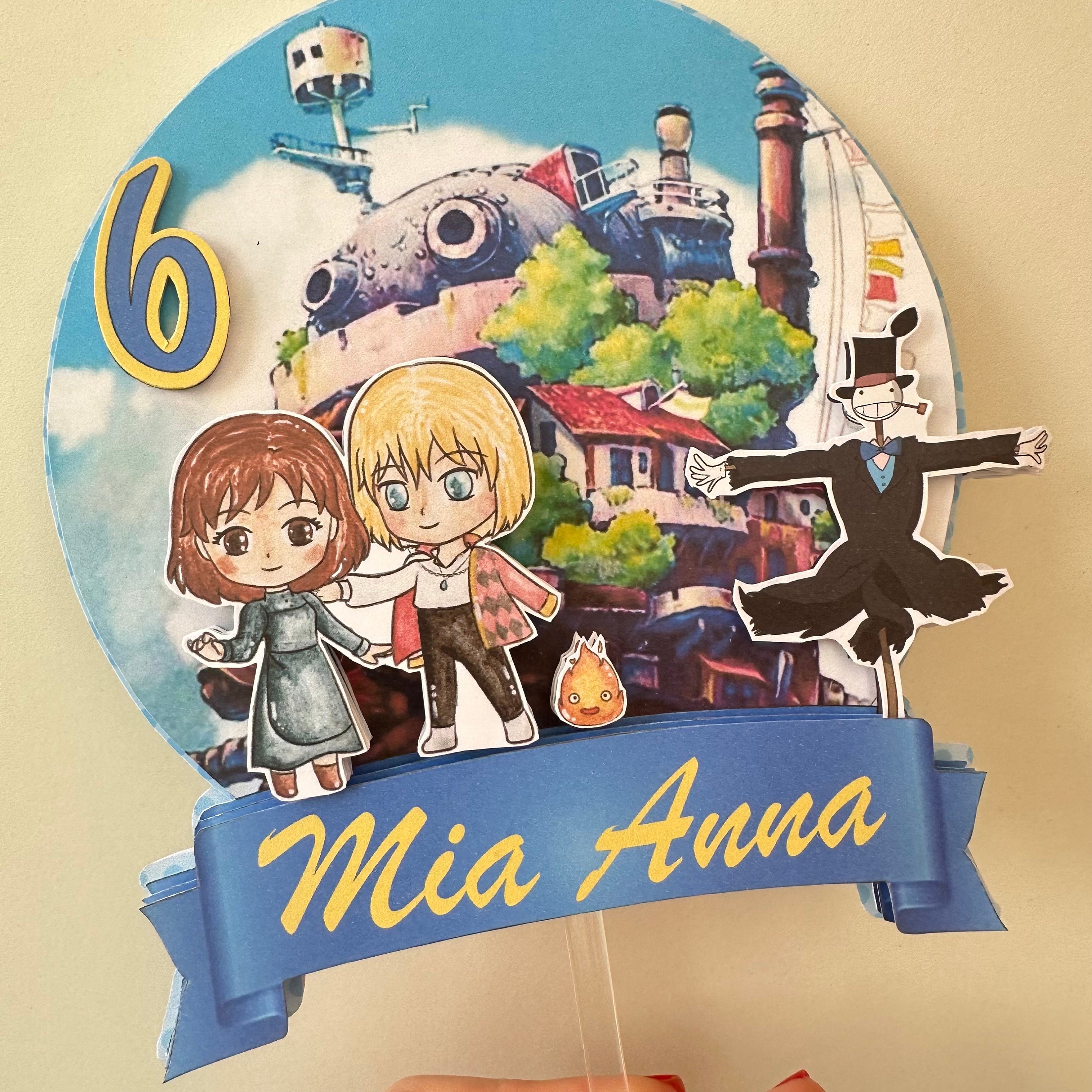 Customizable Cake Topper Howl's Moving Castle Party Handmade Birthday ...