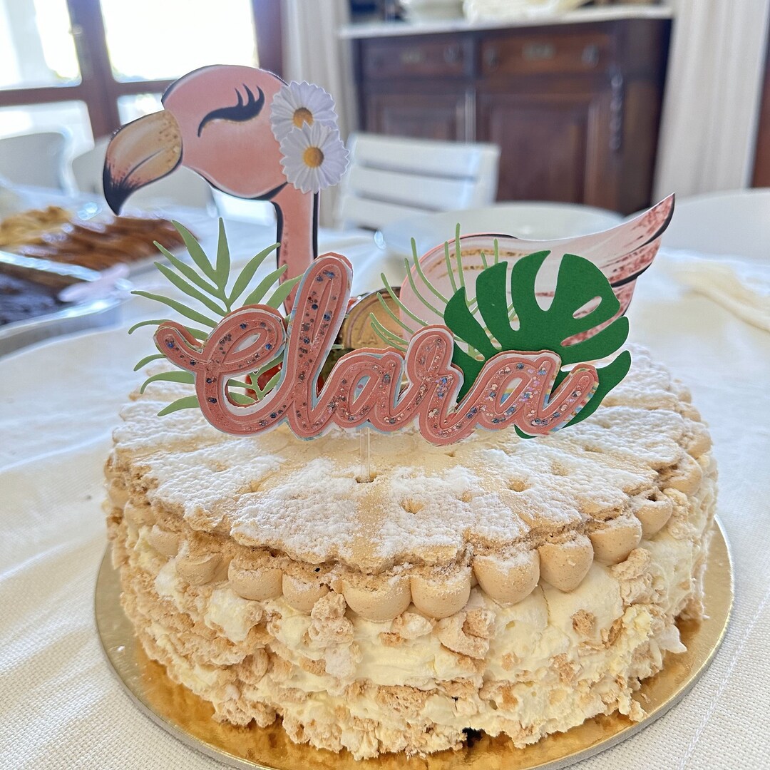 Flamingo Party Birthday Decorations: Handmade Cake and Muffin Cake ...