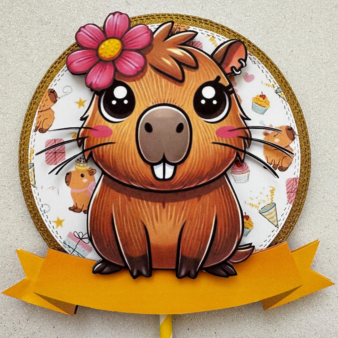 Capybara Cake Topper Customizable Cake Party Birthday Decorations ...