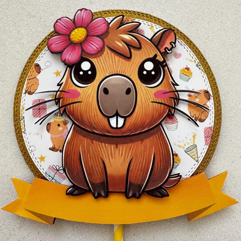 Capibara cake topper - Etsy España