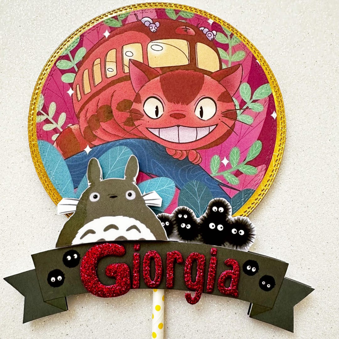 Totoro Cake Topper Customizable Cake Party Birthday Decorations ...