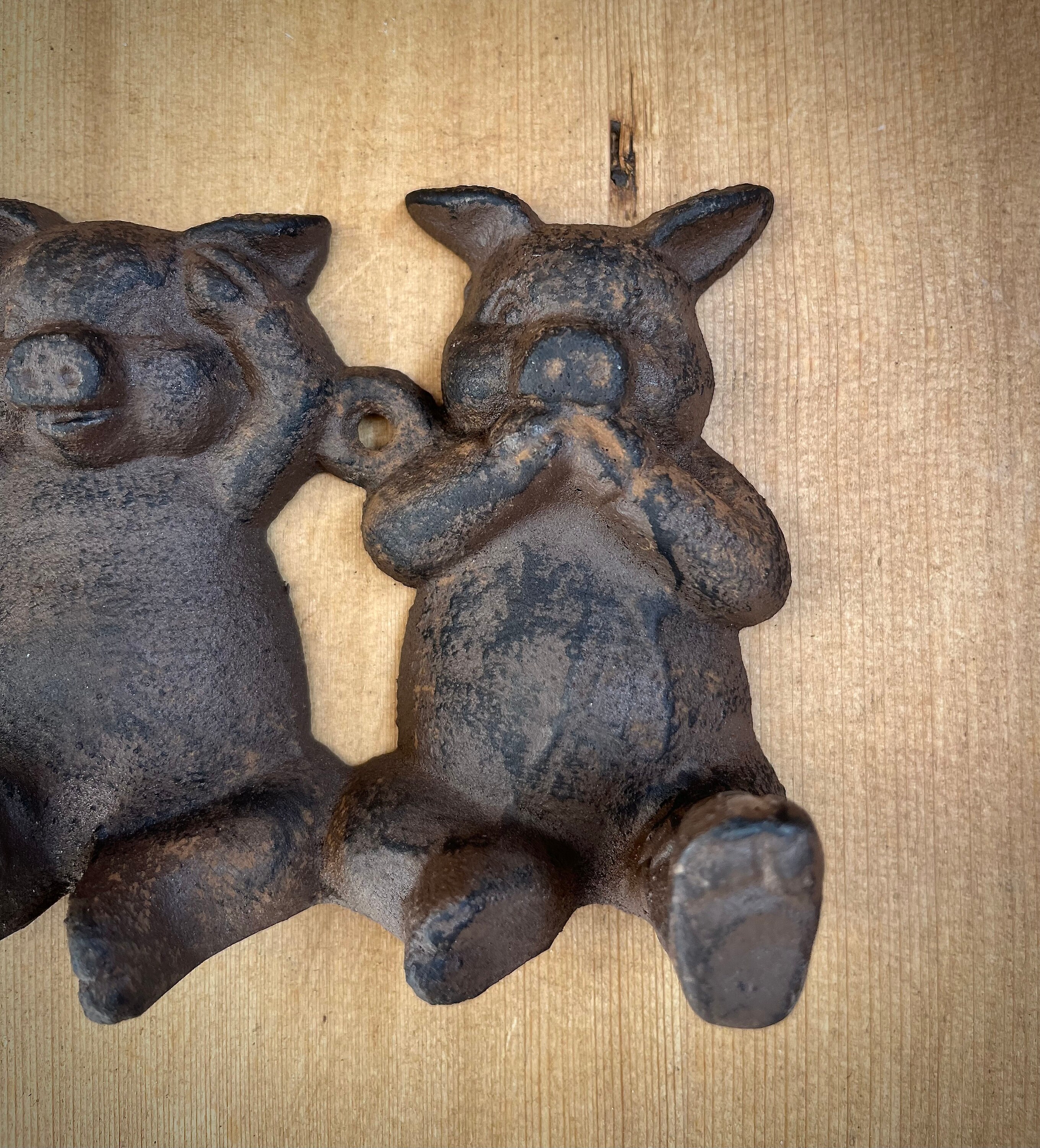 Cast Iron Rustic Three Pigs See/ Hear/speak No Evil - Etsy