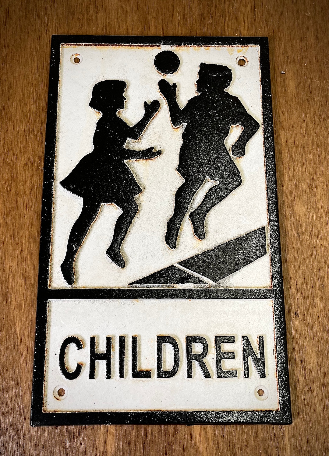 Cast Iron 'children' Playing Sign - Etsy