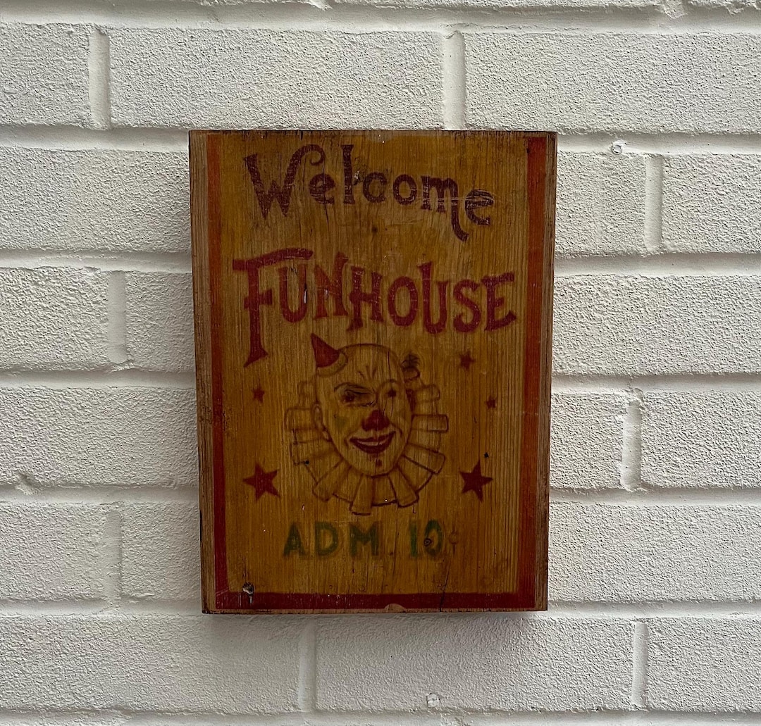 Vintage Circus 'funhouse' Wooden Print - Etsy