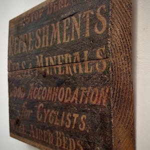 Vintage Wooden Advertising Sign - Etsy UK