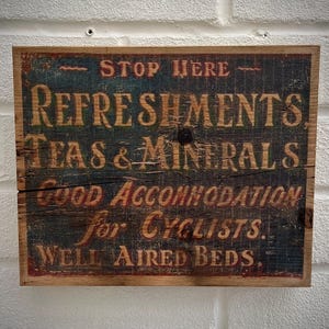 Vintage Wooden Advertising Sign - Etsy UK