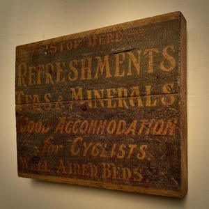 Vintage Wooden Advertising Sign - Etsy UK