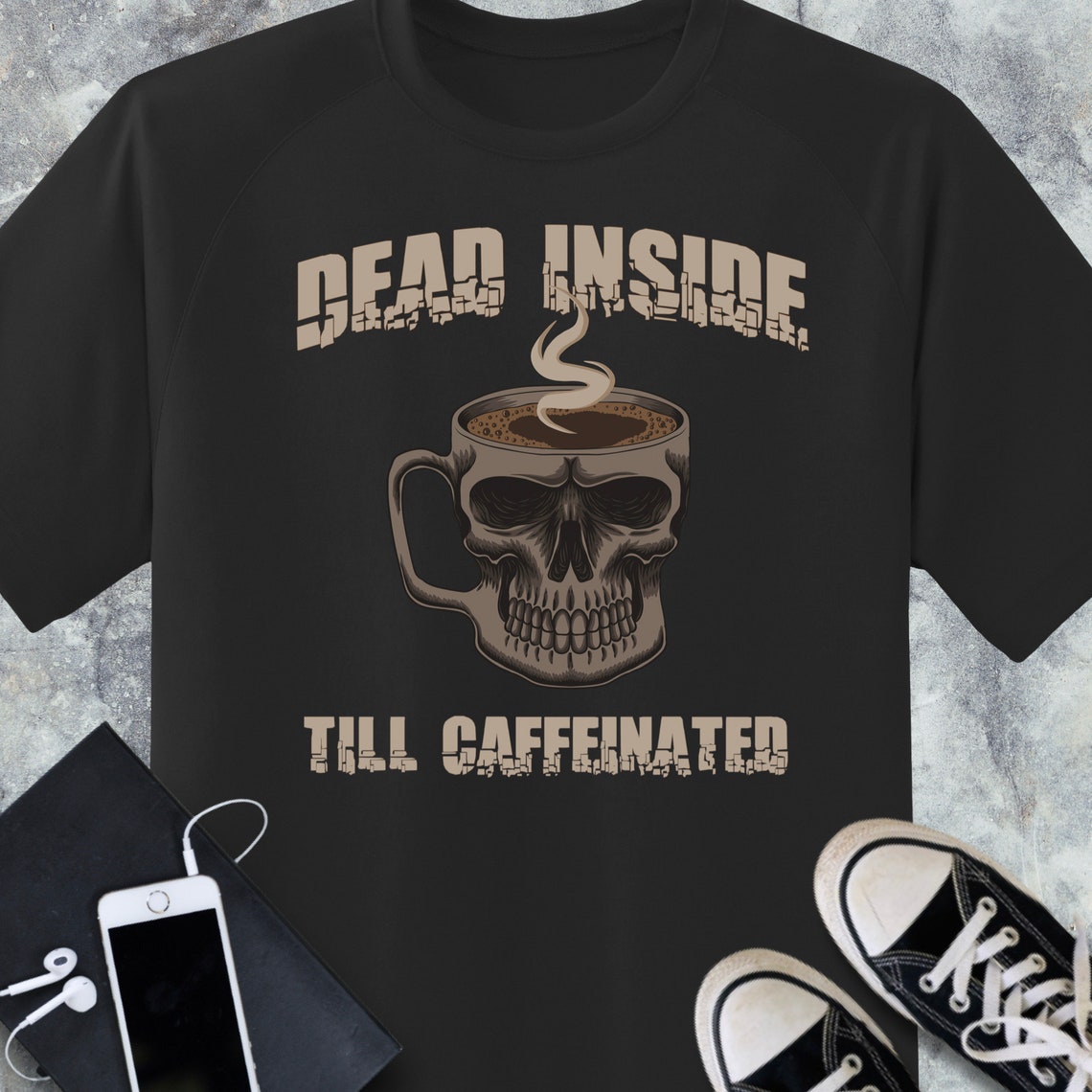 Dead Inside Till Caffeinated Skeleton Skull Coffee Mug - Etsy