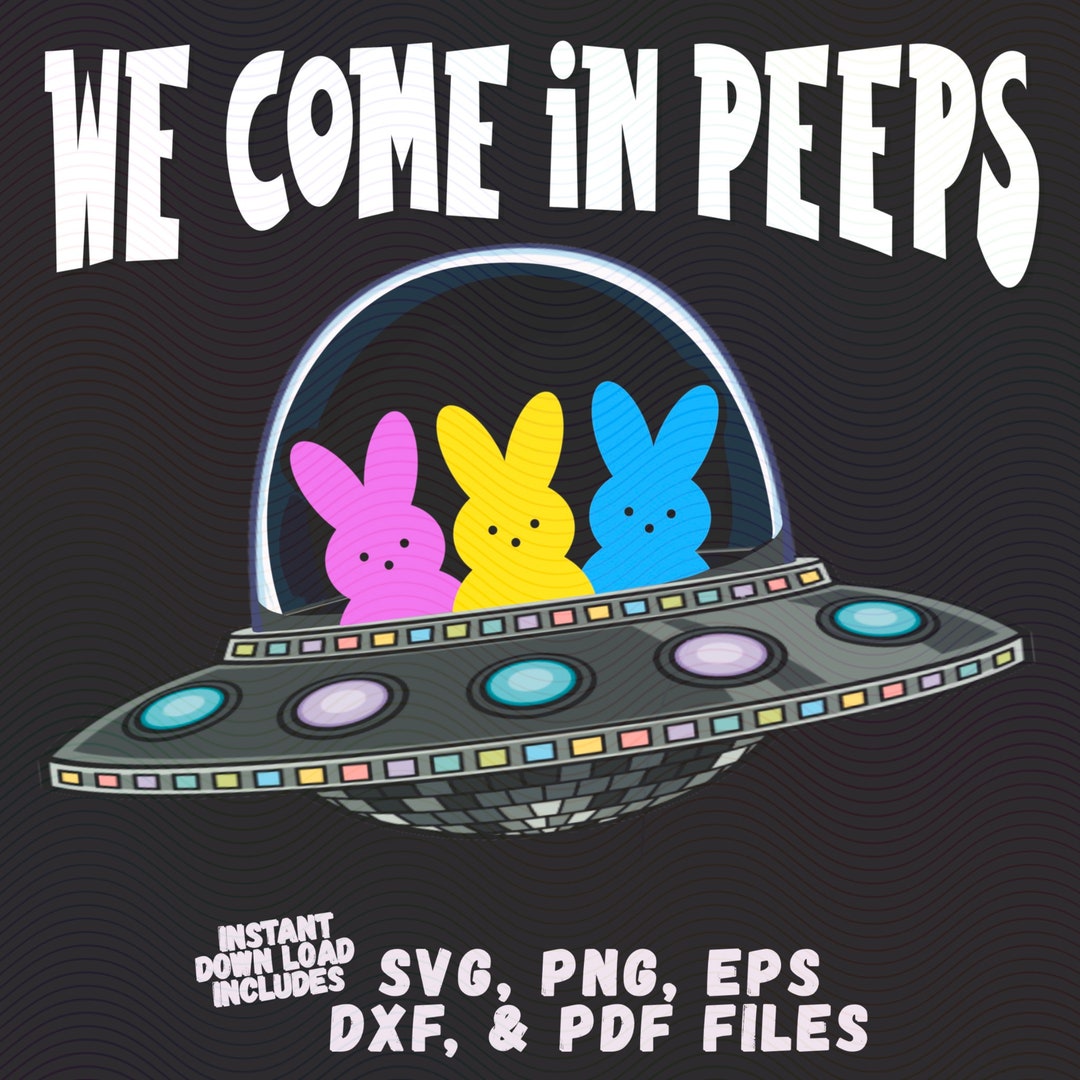 Peeps Easter Day Shirt | 3 Peeps in Flying Saucer | Svg Png Instant ...