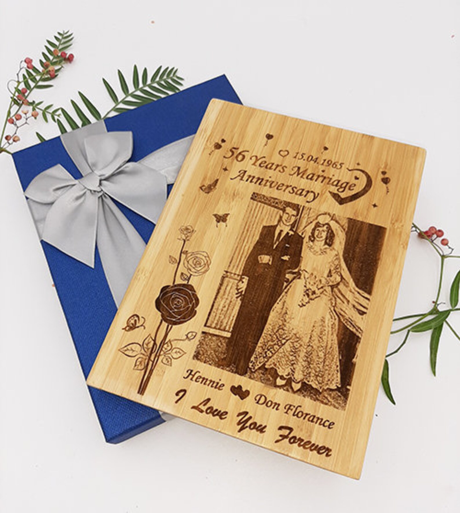 Personalised Engraved Bamboo Gifts Engraved Anniversary Gift Marriage ...