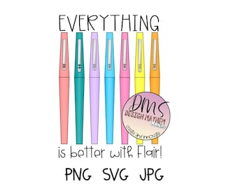 BRIGHT Flair Pens Png, SVG, Jpg Flair Pen PNG, Svg, Jpg Teacher Png ...