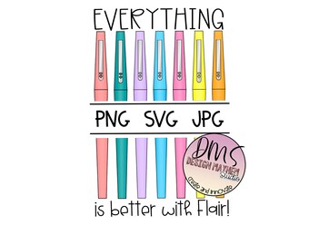 BRIGHT Flair Pens Png, SVG, Jpg Flair Pen PNG, Svg, Jpg Teacher Png ...