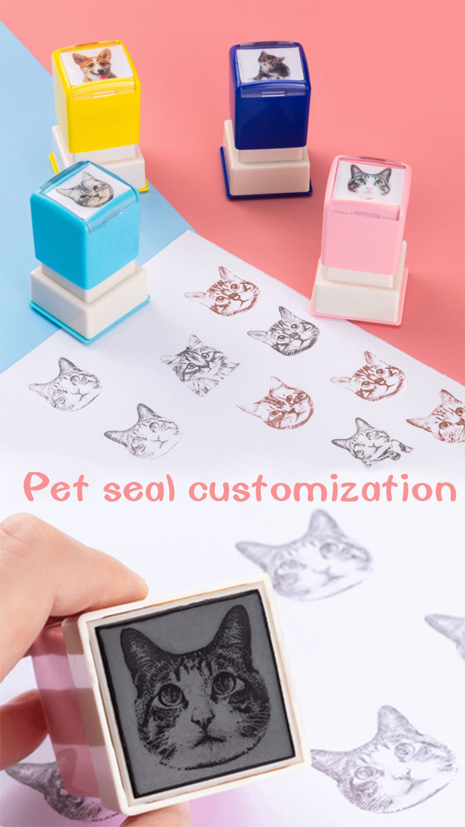 Custom Pet Head Portrait Stamp Custom Cat & Dog Stamp From - Etsy