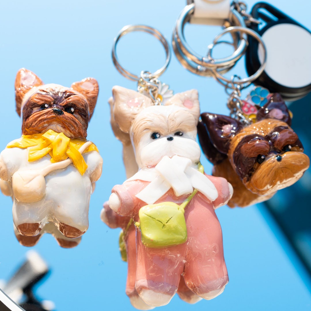 Custom Handcrafted Pet Figurine Keychain Charm & Fridge Magnet Cute 3D ...