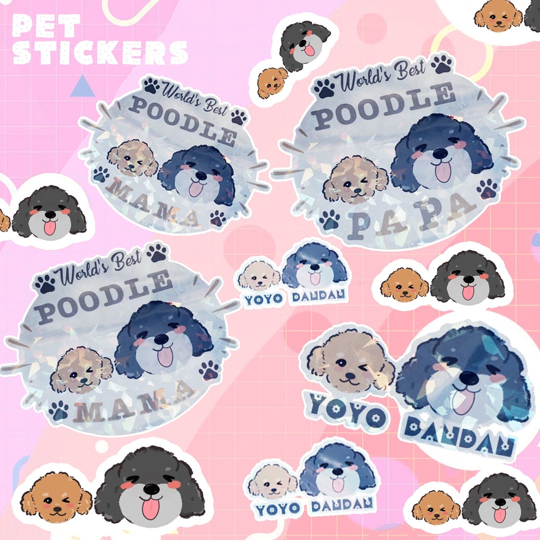 Custom Pet Portrait Stickers Car Sticker, Cat & Dog Cup Decals ...