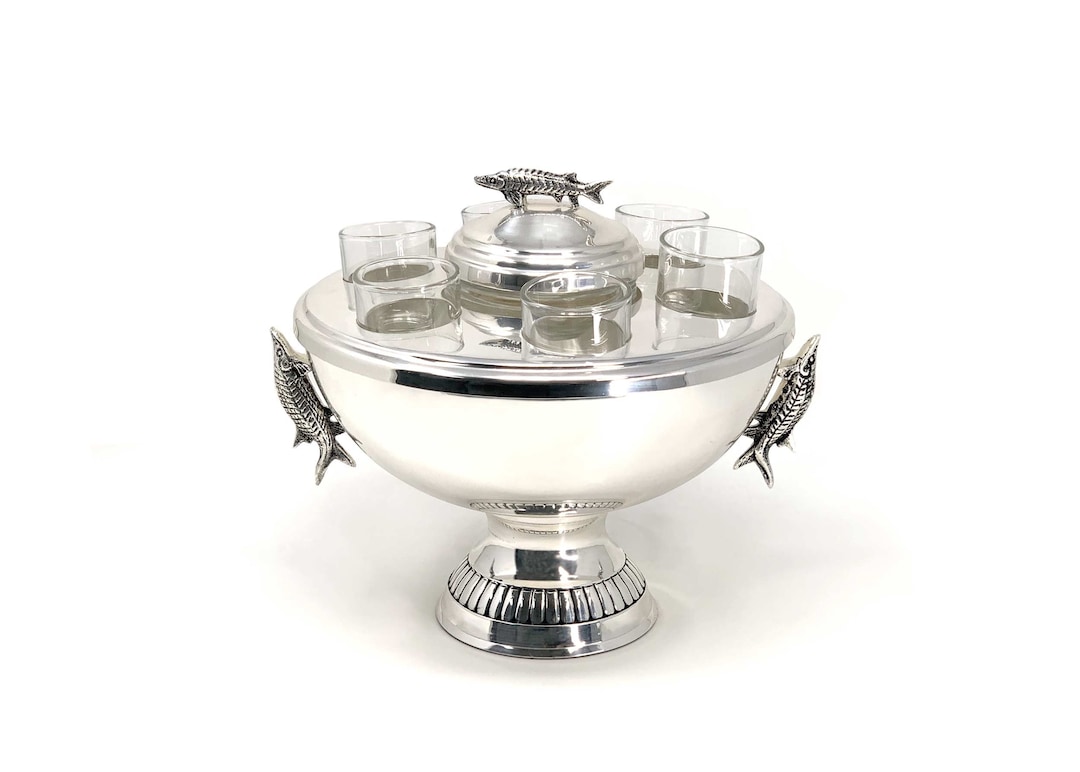 Silver Sturgeon 6 Shot-glass Server - Etsy