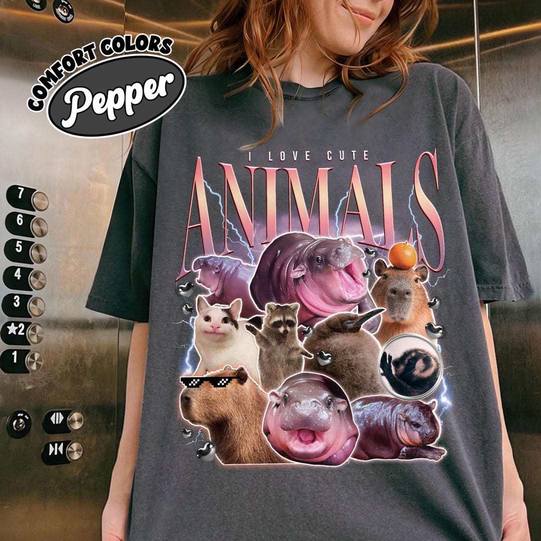 Animal Lovers Bootleg Comfort Colors Shirt, Moo-deng Hippo T Shirt ...