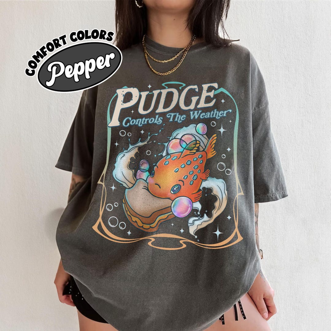 Camiseta de Lilo y Stitch "Pudge Controls The Weather" con colores cómodos, camiseta de Pudge ...