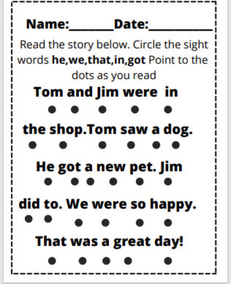 Beginning Readers Sight Word Practice - Etsy