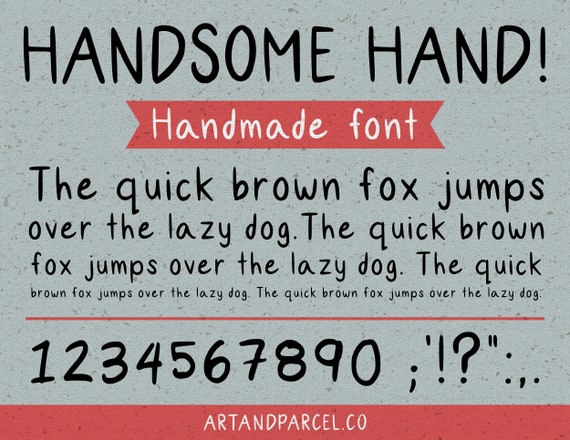 Handsome Hand Hand Drawn Font | Etsy