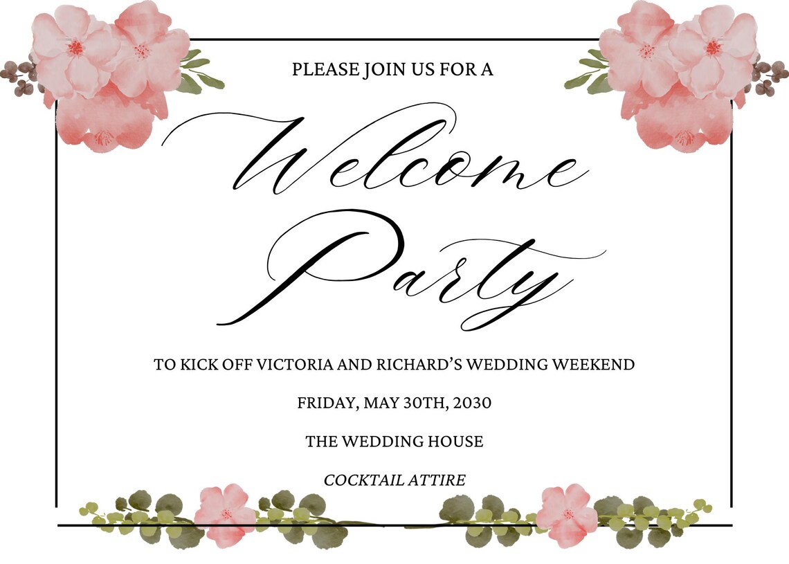 Welcome Party Invite Template - Etsy