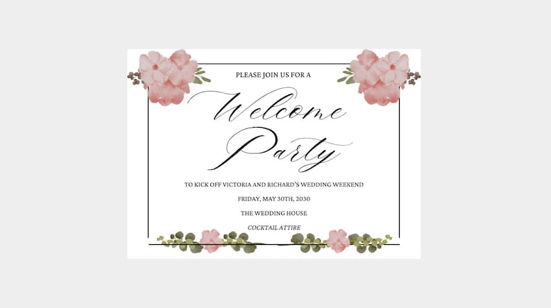 Welcome Party Invite Template - Etsy