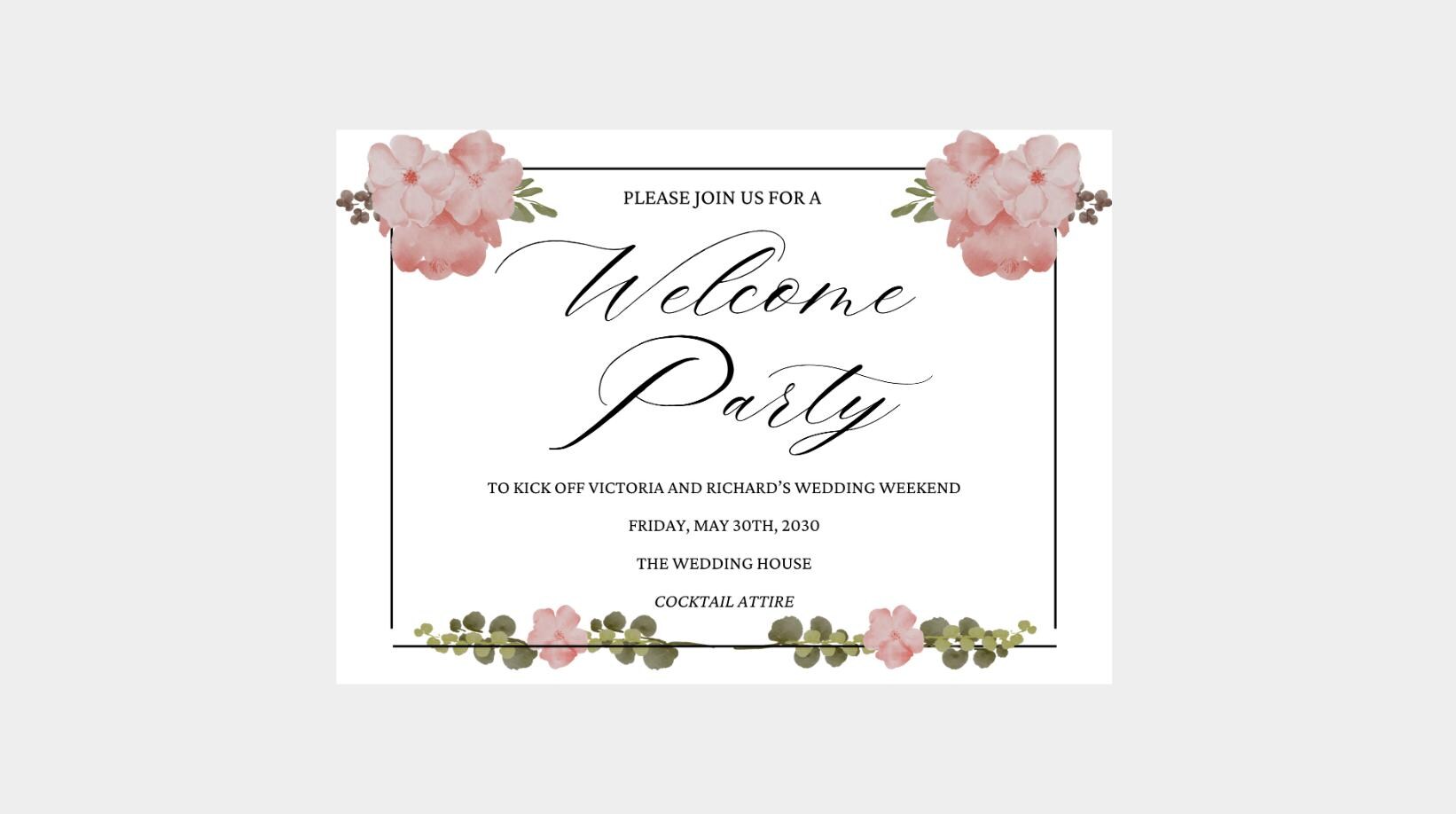 Welcome Party Invite Template - Etsy