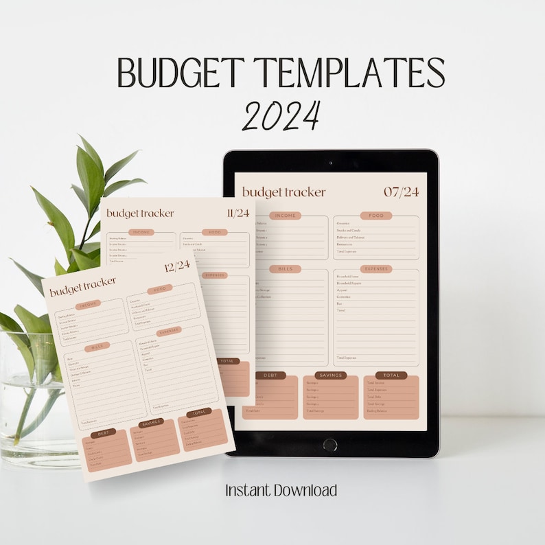 2024 Monthly Budget Tracker Printable Bullet Journal Template ...