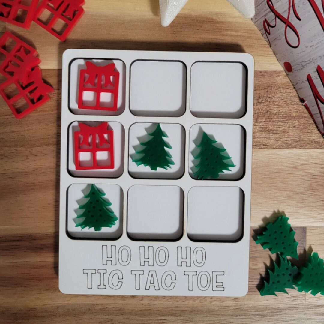 SVG Cut File, Glowforge File, Tic Tac Toe, Christmas, Games - Etsy
