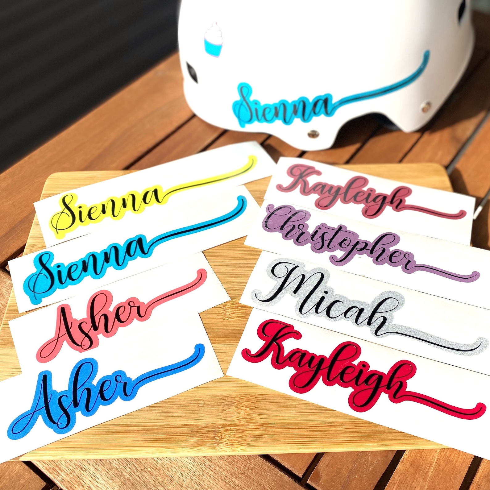 Reflective Custom Name Decal: Bike, Helmet, Gear - Etsy