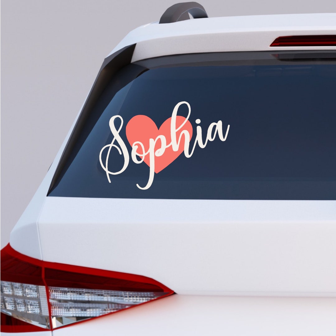 SWEETHEART CAR DECAL, Cute Car Decals for Women, Monogram Car Decal ...