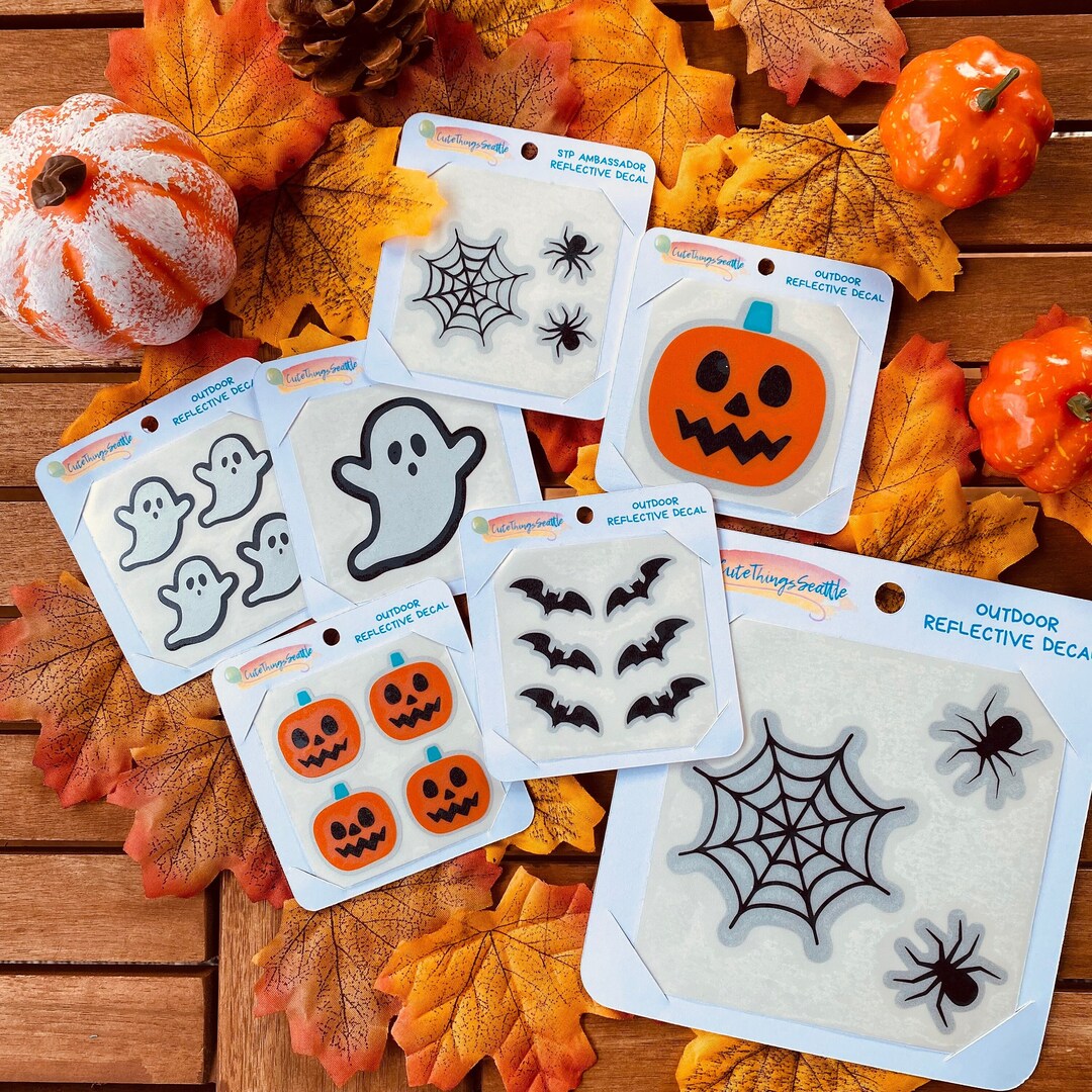 SPOOKY DECALS BUNDLE, Reflective Helmet Decal, Reflective Stickers ...