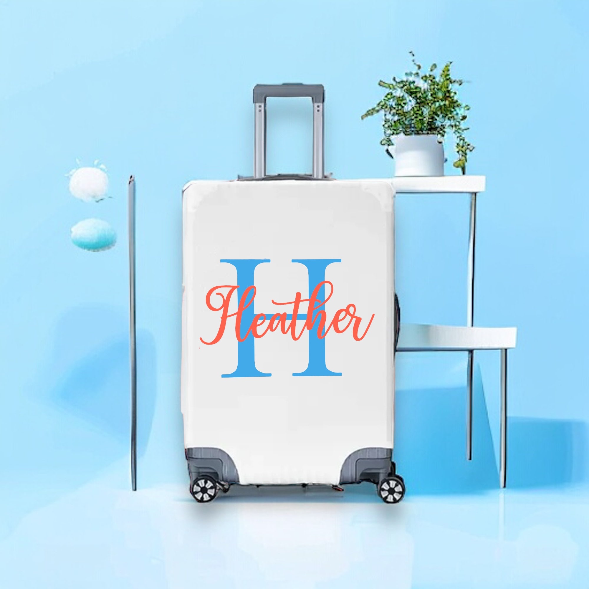 AWAY LUGGAGE DECAL, Luggage Tags Personalized, Suitcase Stickers ...