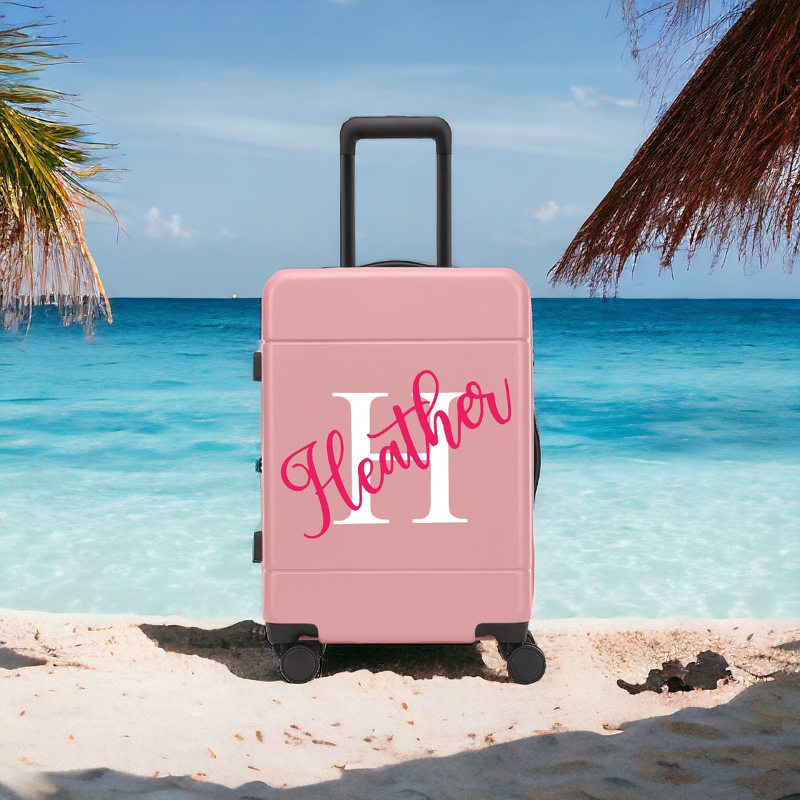 Personalized Luggage Decal: Custom Suitcase Sticker, Monogram Travel ...