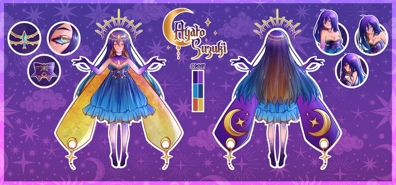 Digital Reference Sheet | Custom Character Sheet (vtubers, Content Creators, Comic Artists, Etc ...