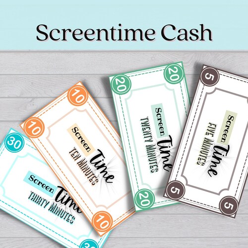 Screen Time Bucks Family Screen Time Screen Time Rules | Etsy